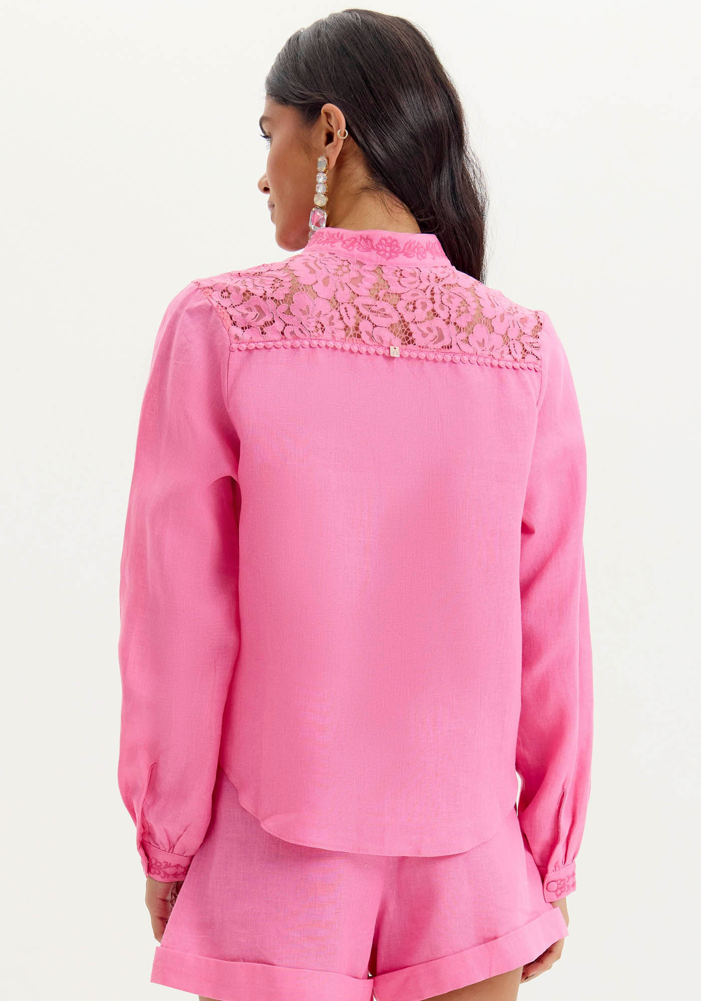 Camisa Alongada com Renda - Amarante do Brasil